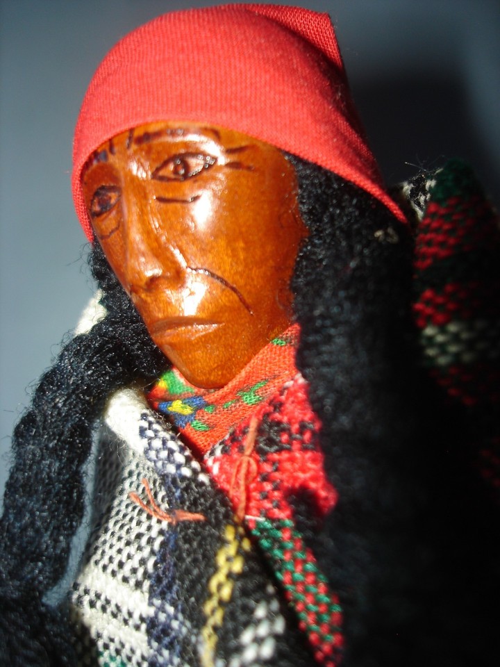 Native American Artist RICHARD CROWE Wooden Indian Woman with Walking ...