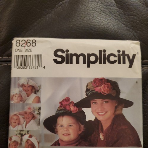 UNCUT Simplicity 8268 Mother & Daughter Hats Sewing Pattern FF 1992 ...