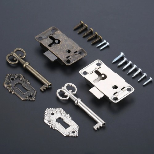Antique Iron Drawer Lock Set with Key – Vintage Silver Antique Bronze ...