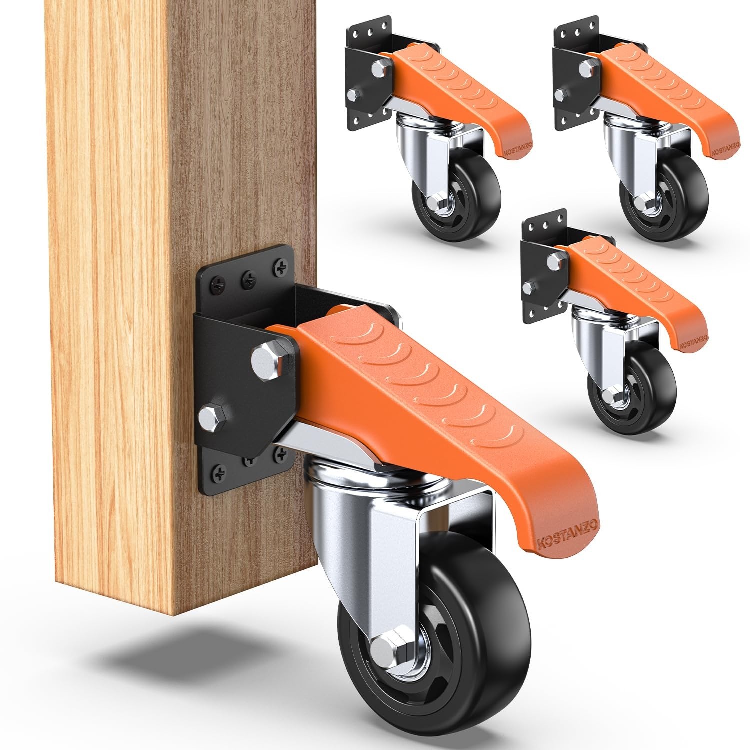 Retractable Casters 3 Inch Workbench Caster Side Mount Swivel Wheels ...