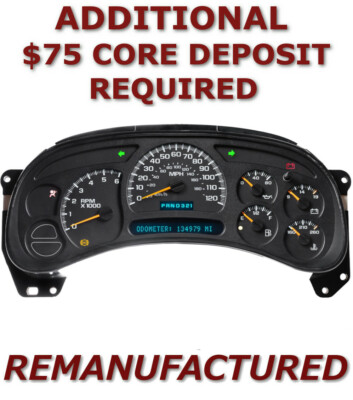 REMAN 03 04 05 Silverado Tahoe Suburban Speedometer Instrument Cluster ...