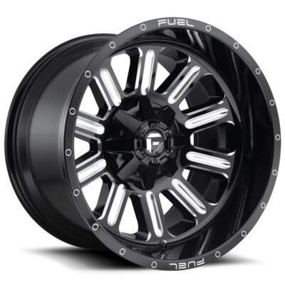 17x9 -12 Fuel 1PC D620 Hardline 5x4.5,5x5.0 Gloss Black Milled Wheels ...