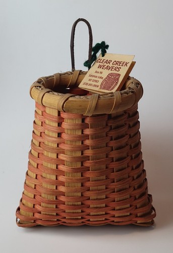 Vtg CLEAR CREEK WEAVERS WEED POUCH HAND WOVEN BUD BASKET SARANAC LAKE ...