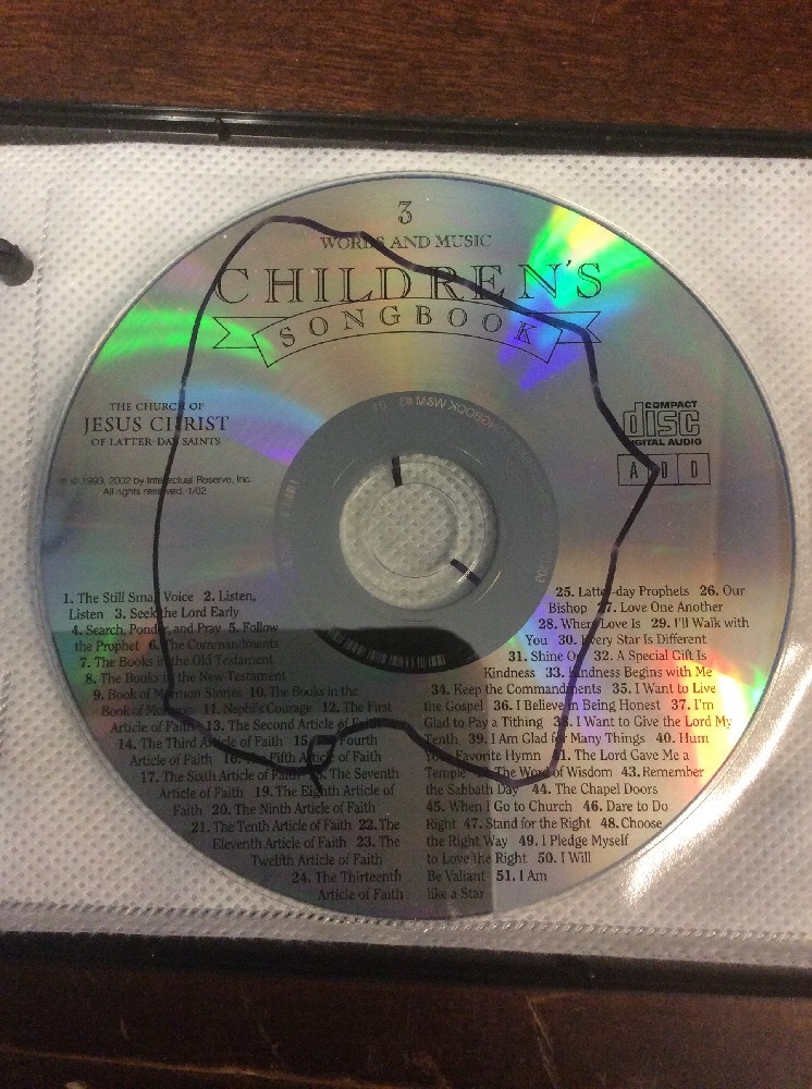 Children's Songbook Words & Music LDS 2002 CD Music 5 Disks Disk 3 ...