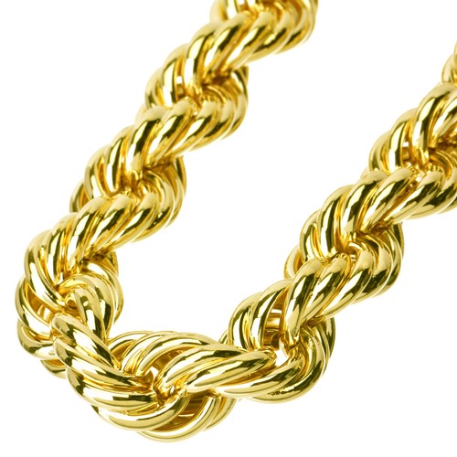 Gold Plated Hollow Chunky Rope Dookie Chain Necklace 30" | eBay