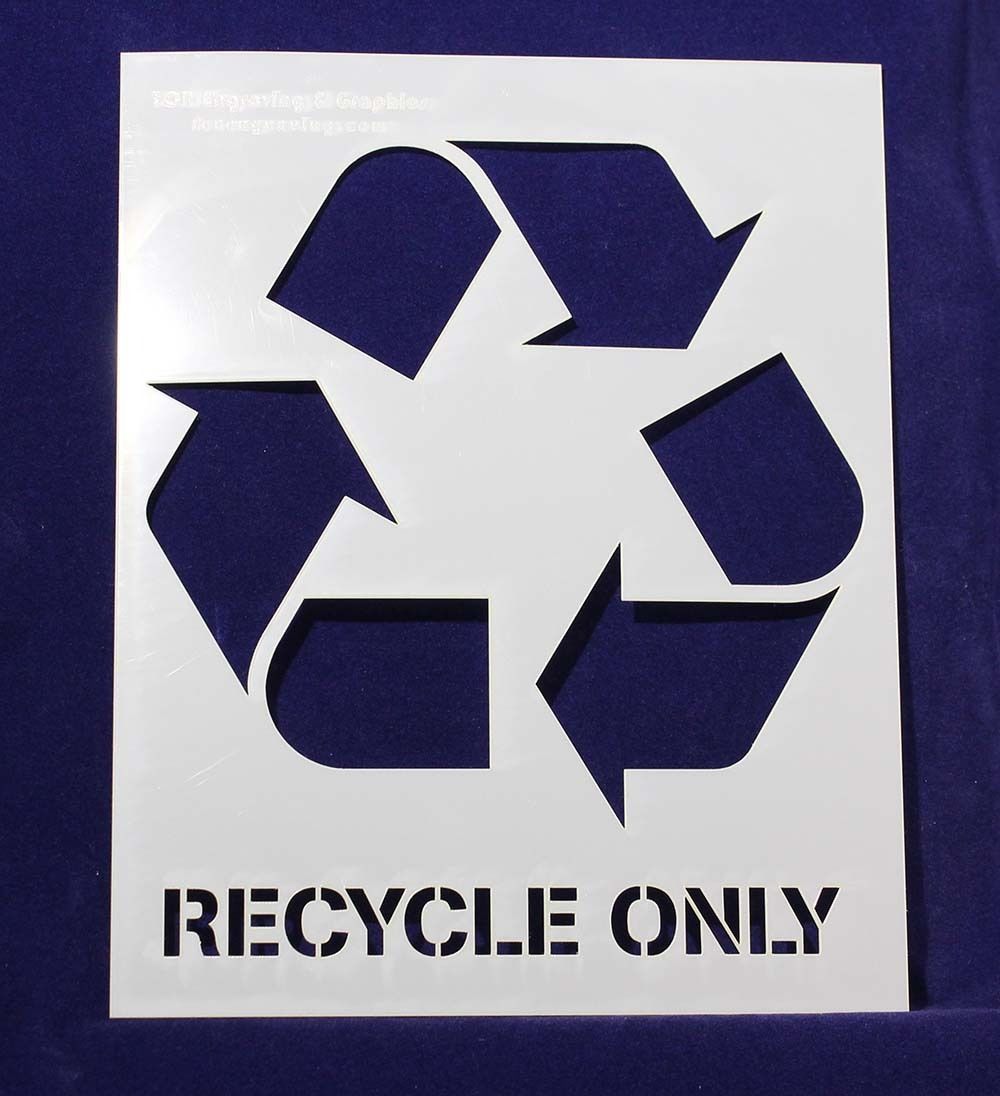 Recycle-Trash Stencils-With Words 2 Pc Set- 8 x 10 Inches-14 Mil Mylar ...