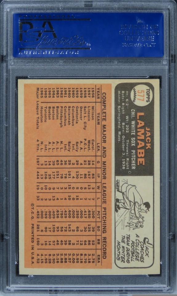 1966 Topps Jack Lamabe #577 PSA 8 NM-MT | eBay