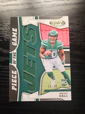 2022 Panini Certified Breece Hall Piece Of The Game RC Patch /99 - Jets ...