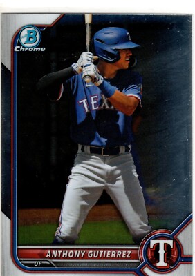Anthony Gutierrez Texas Rangers 2022 Bowman Draft Chrome | eBay