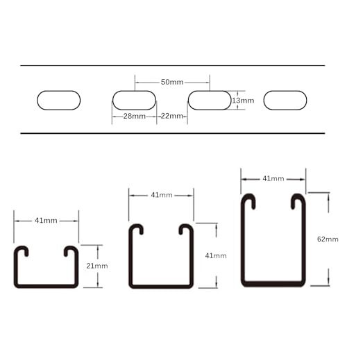 Metal Strut Channel with Slotted Back 200mm/7.87" Pre-Galvanized Steel ...