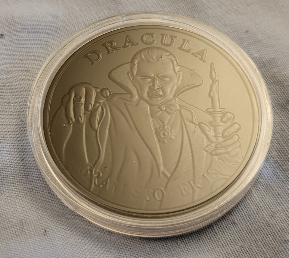 Frankenstein Count Dracula Dark Black Silver Coin Castle Halloween ...