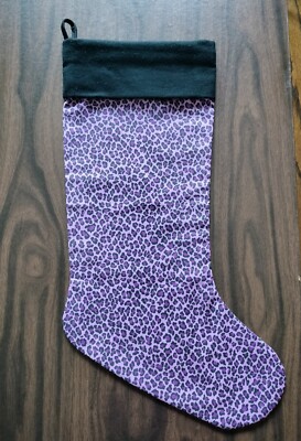~ PURPLE LEOPARD ~ CHRISTMAS STOCKING ~ HANDMADE ~ | eBay