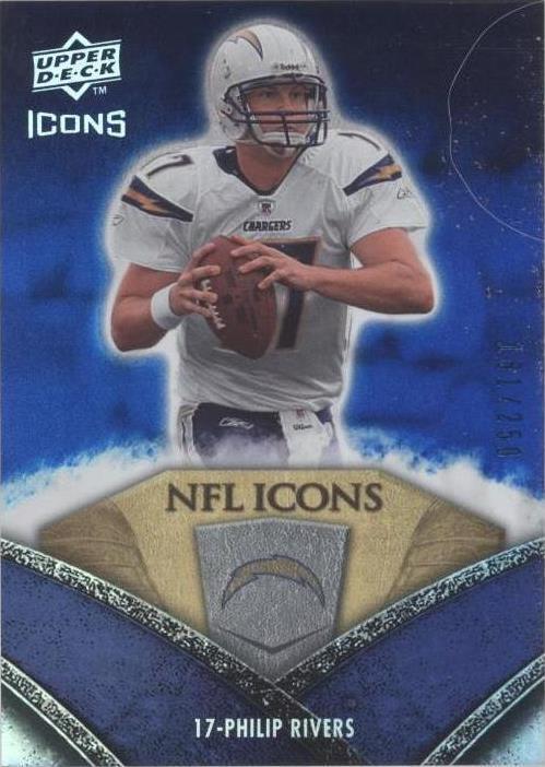 2008 Upper Deck Icons - Nfl Icons Philip Rivers #NFL41 Rainbow Blue ...