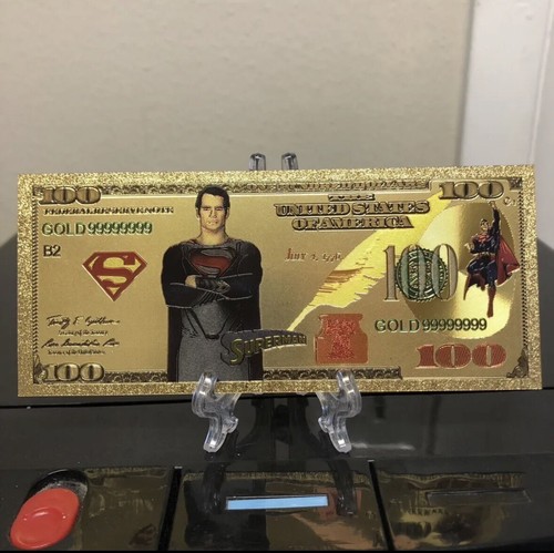 24k Gold Foil Plated Superman Banknote DC Comics Collectible | eBay