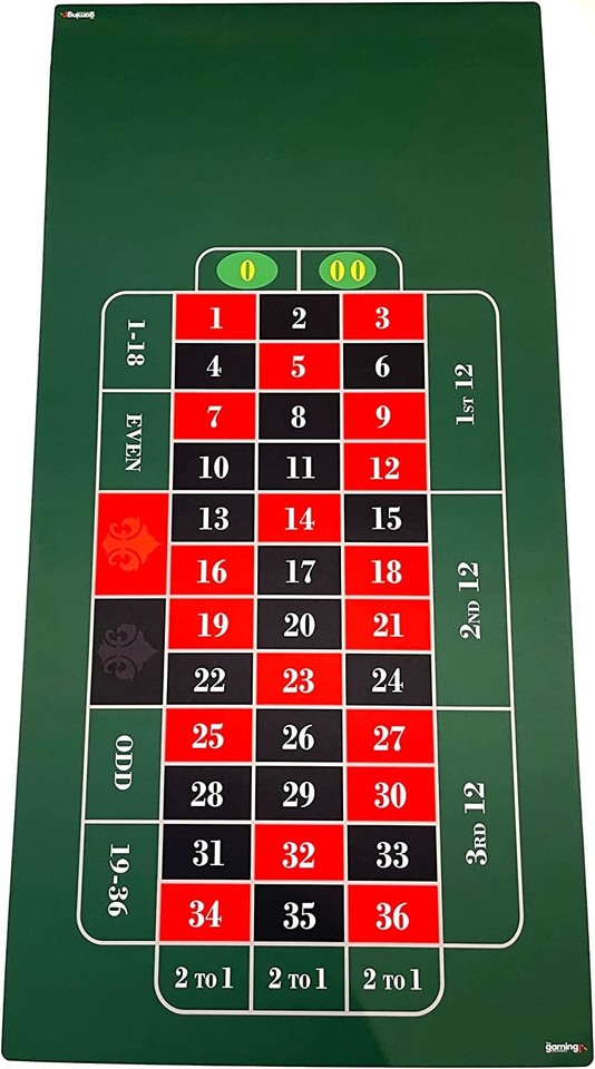 GMC Deluxe 900mm x 1800mm x 4mm Roulette Table Top Casino Mat Board ...
