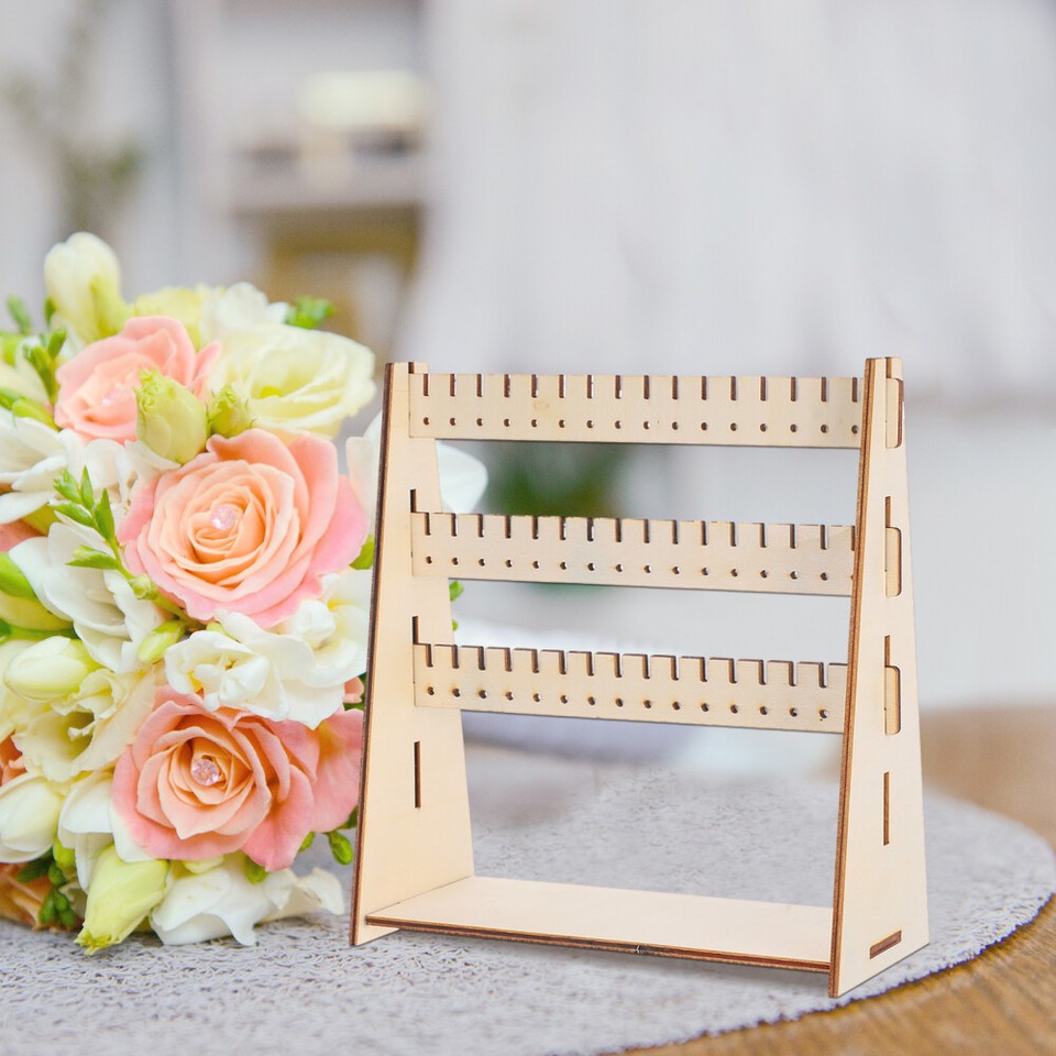 Wooden Earring Stand Jewelry Display Stand Earring Holder Organizer for ...