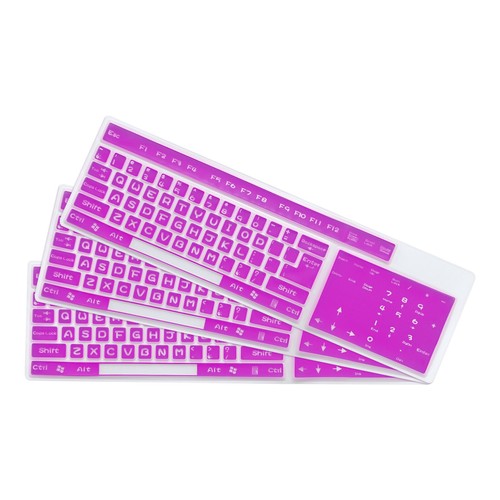 Pc Keyboard Cover Skin Silicone Desktop Keyboard Skin 17.3"x5.3" Purple ...