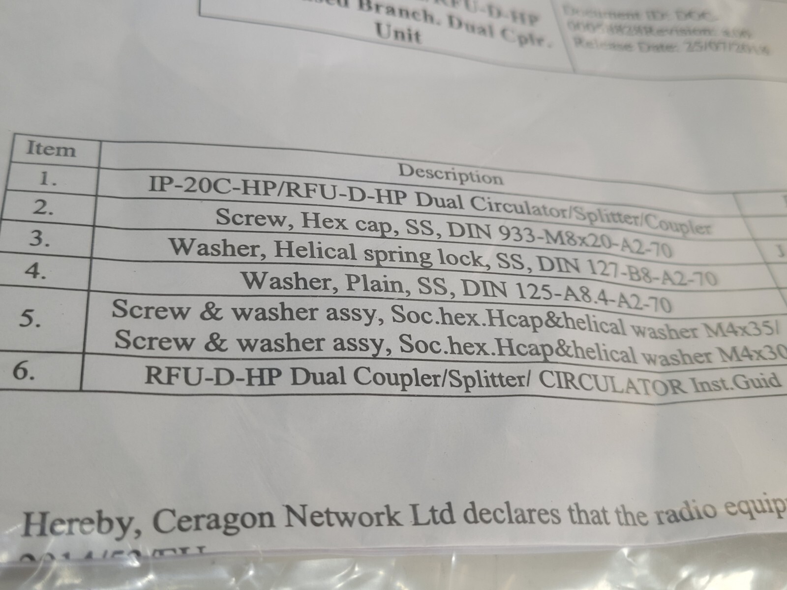 Ceragon RFU-D-HP Dual Coupler Splitter for IP-20C-HP | eBay