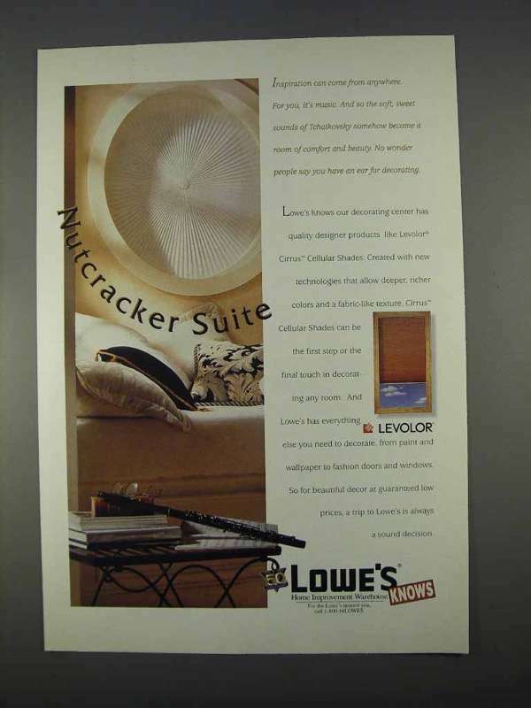 1996 Lowe's Levolar Cirrus Cellular Shades Ad | eBay