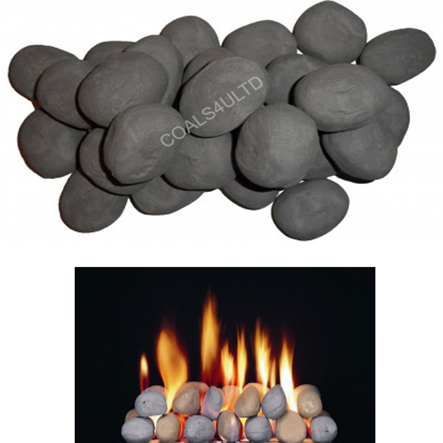 Replacement Gas Fire Pebbles 10 Large Ceramic Gas Bio ethanol Electric ...
