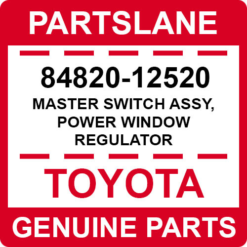 84820-12520 Toyota OEM Genuine MASTER SWITCH ASSY, POWER WINDOW ...