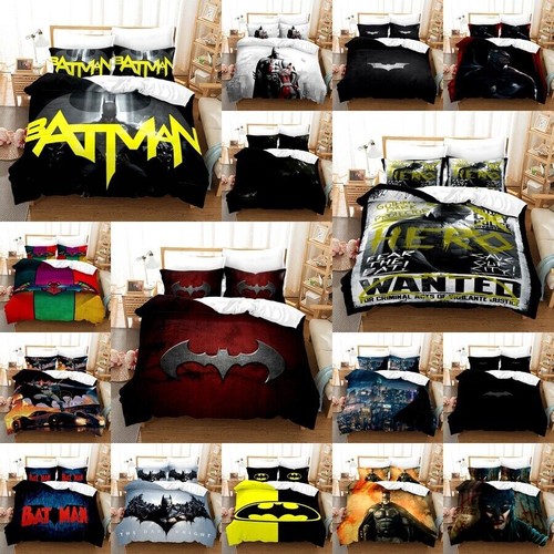 Batman Duvet Cover Set 2/3 Pieces Bedding Set Pillowcase Single Double ...