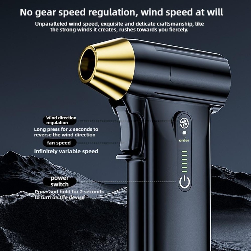 Mini Air Blower With Extra Nozzle 130000RPM Turbo Jet Fan Wind Speed ...