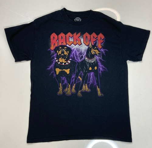 ODM Back Off Dog Thunder Graphic T-shirt Men Large Black Short Sleeve ...