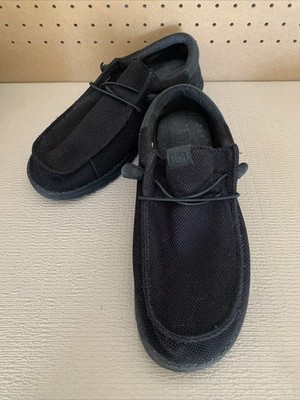 Hey Dude Men's 11EE Black Wally Funk Mono Lace Moccasin Shoe Preowned ...