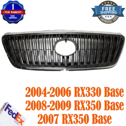 Front Grille For 2004-2006 Lexus RX330 2007-09 RX350 Chrome Shell w ...