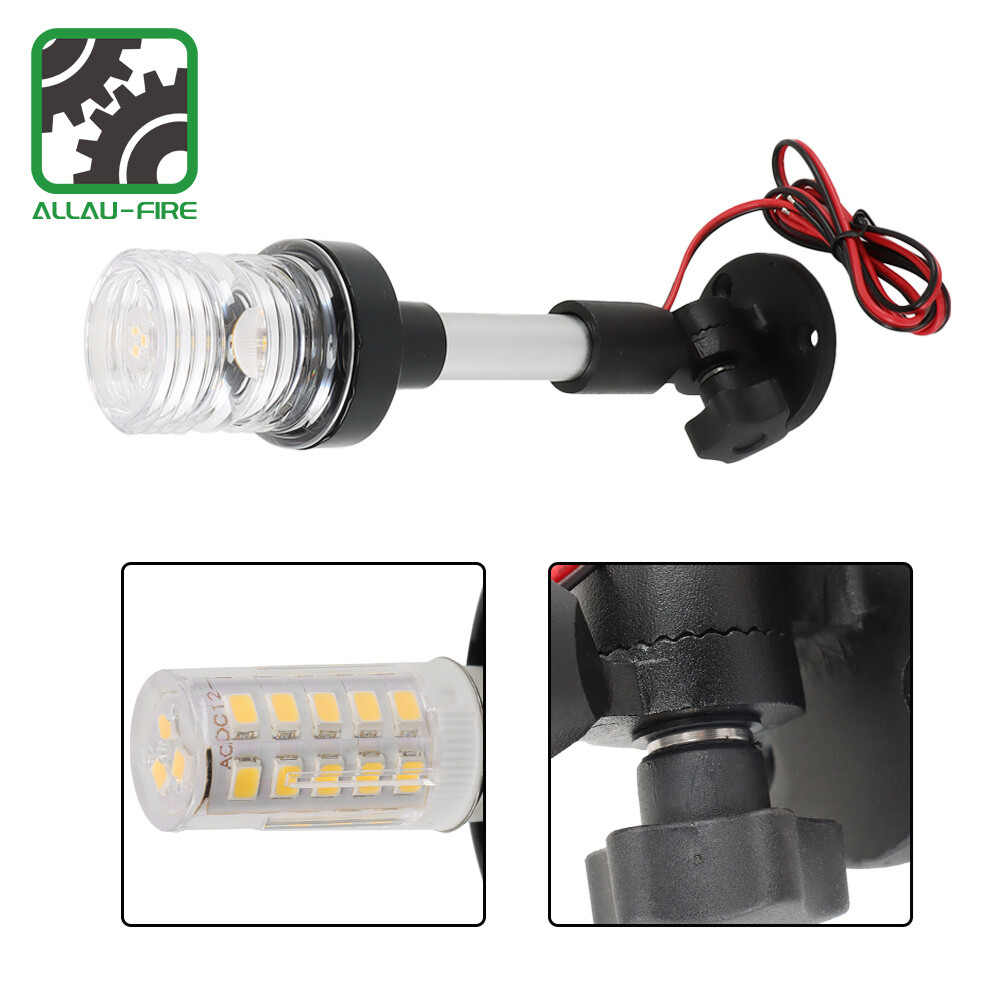 9Inch LED Anchor Navigation Light 12-24V Folding Marine Boat Lamp Plug ...