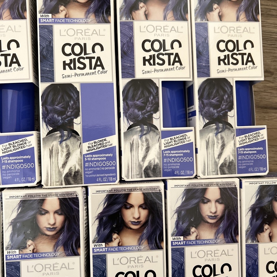 11 Pack L'Oreal Colorista Semi Permanent Temporary Hair Color Indigo500 ...