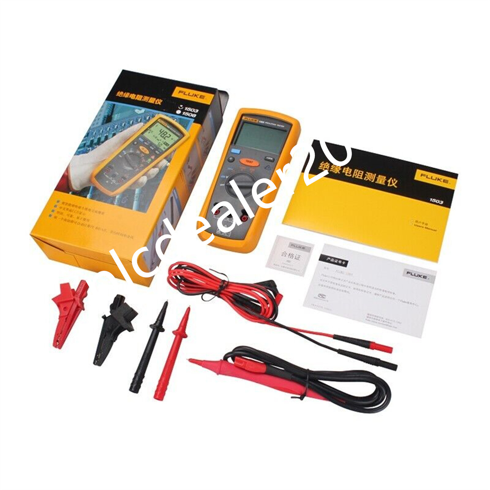 Fluke 1503 Digital Insulation Resistance Meter Megger 2000 MΩ Backlight ...