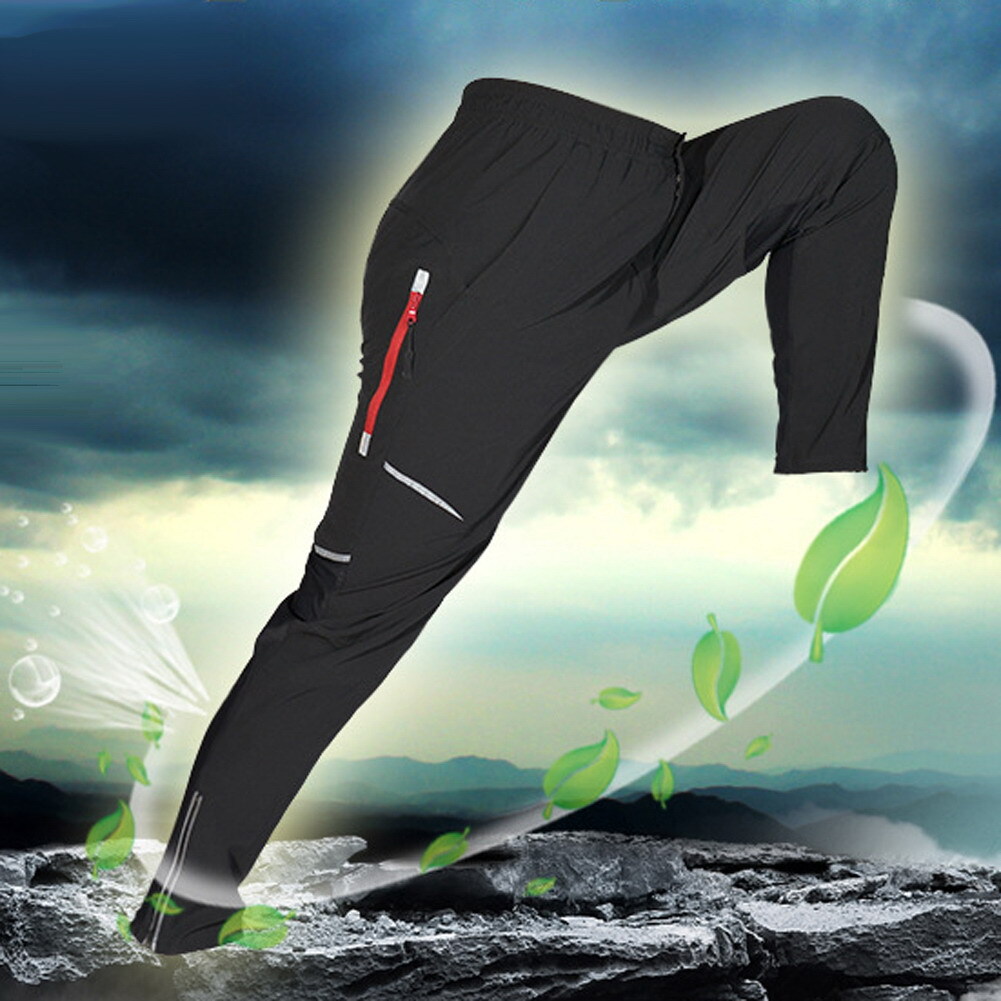 Cycling Pants Bike Tights Men's Long Pants Reflective Trousers Black XL ...