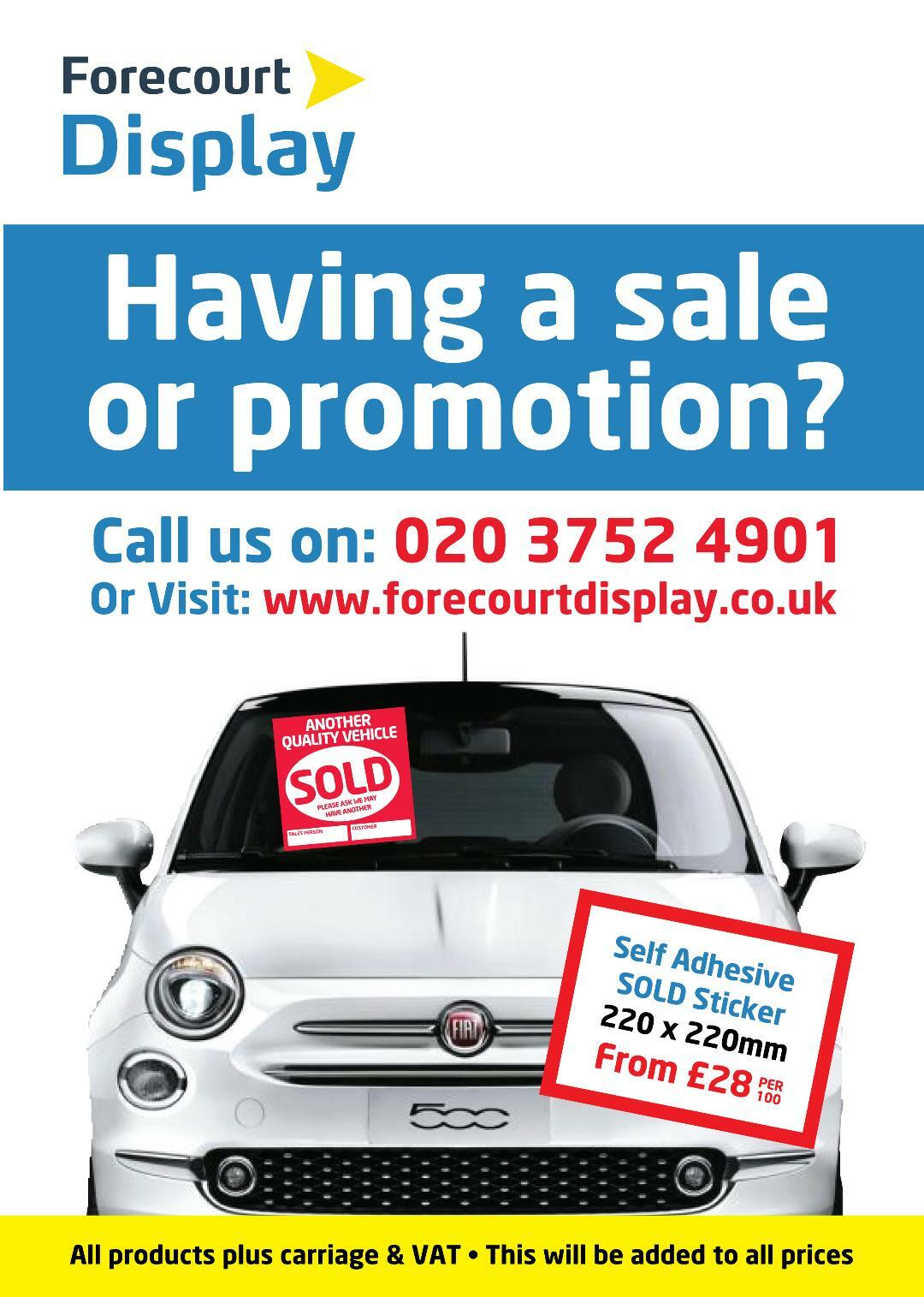 Car For Sale Sticker X 50 Was Now Save Windscreen display Sticker Self ...