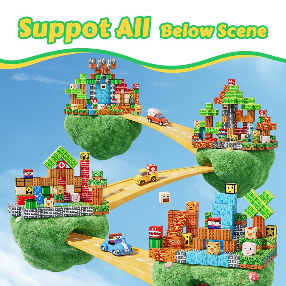 150 PCS Magnetic Blocks, 2X Magnetic Force, 0.8in, Magnetic Building ...