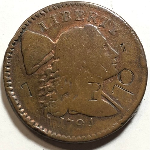 Large cent/penny 1794 missing fraction bar counterstamped | eBay