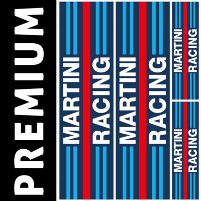 MARTINI RACING - 4 Stickers Autocollants Adhésifs Vinyles Sponsors Auto ...
