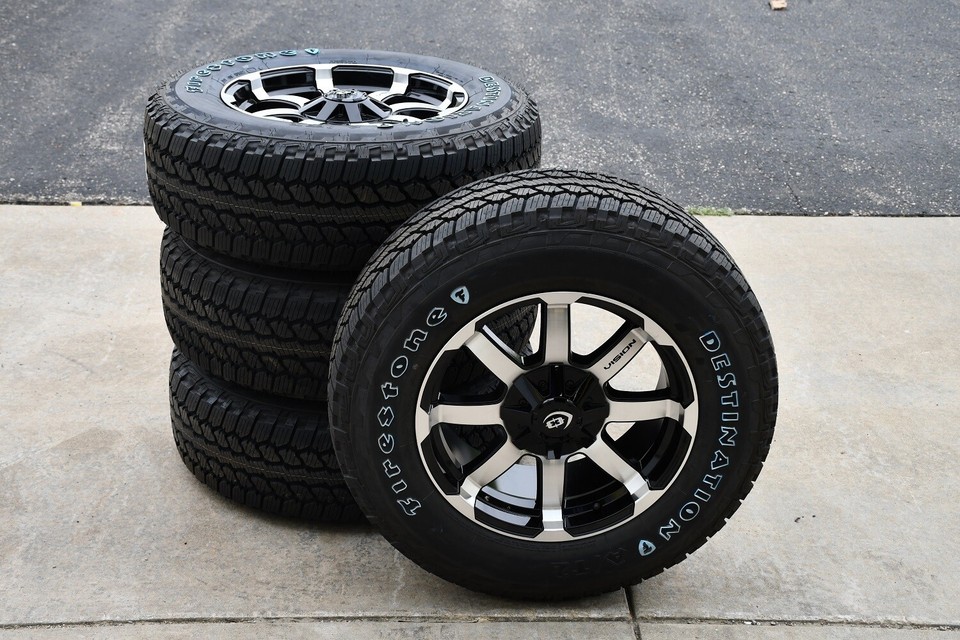 Set 4 16" Vision Off-Road 413 Valor Gloss Black Machined 16x6.5 5x160 ...