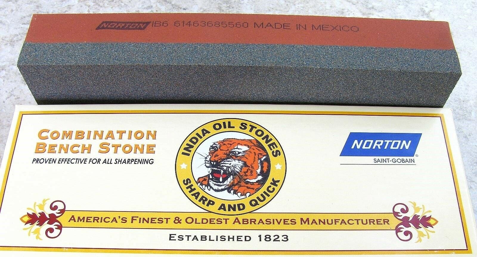 Norton Ntib6 Stone 6" India Alundum 175th Anniversary Edition Famous ...