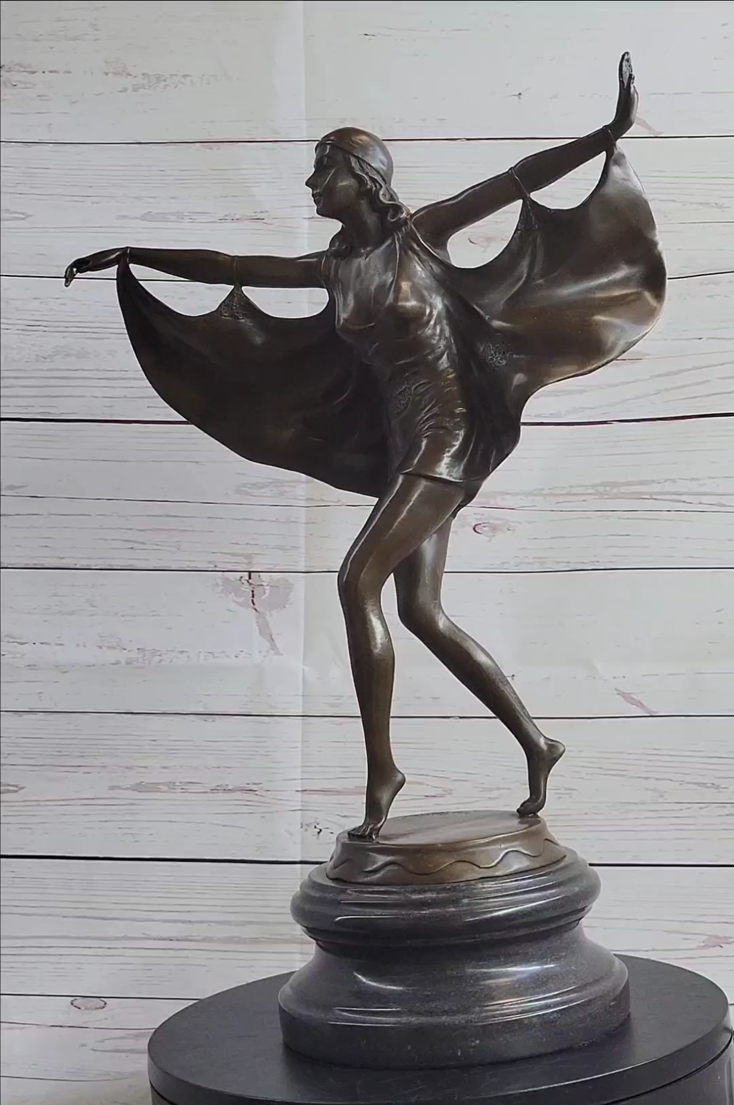Signed Otto Poertzel Bat Dancer Bronze Sculpture Art Deco Nouveau ...