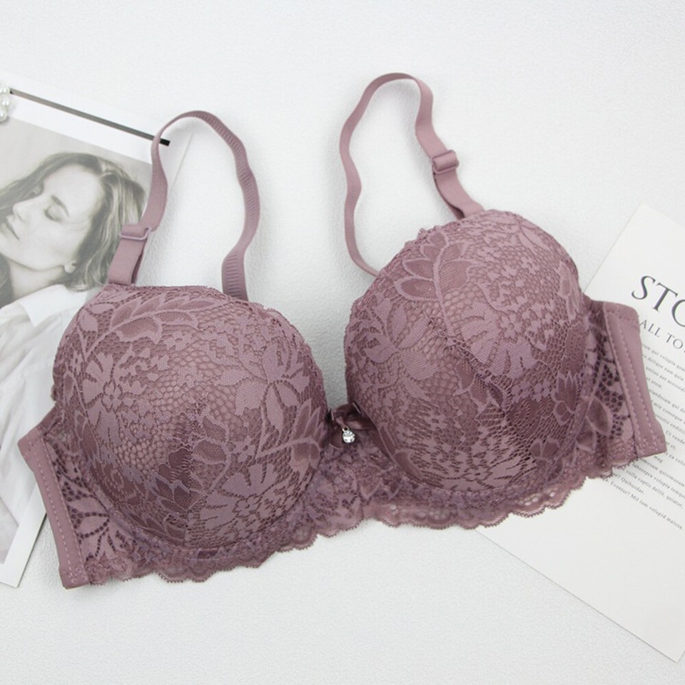 Sexy Lace Plus Size Bra Ladies Sexy Lace Padded Push Up Lace Bra 85 ...