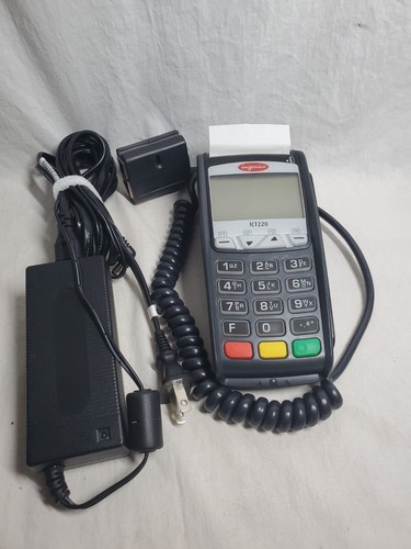 Ingenico iCT220 Credit Card Terminal Chip Reader Receipt Printer Power ...