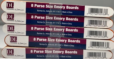 (5 PACK) DL Professional Purse Size Emery Boards Nail Files, 8 Count ...