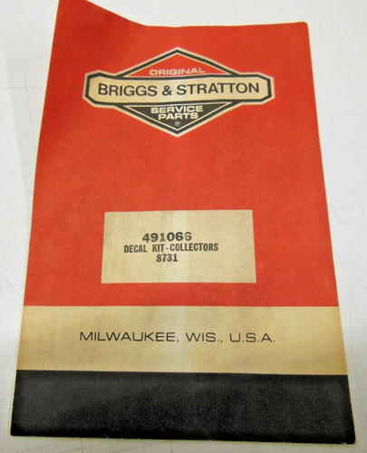 Briggs & Stratton 491066 Collectors Decal Kit 8731 | eBay
