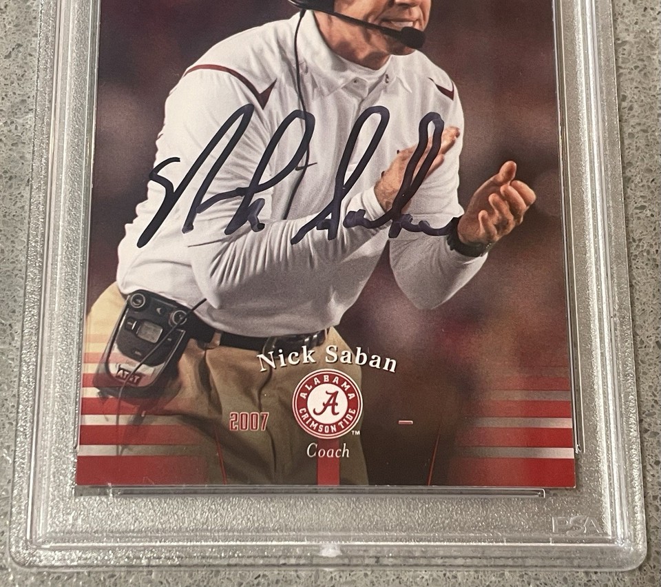 Nick Saban Signed 2012 Alabama Upper Deck Football Card #88 ~ PSA AUTO ...