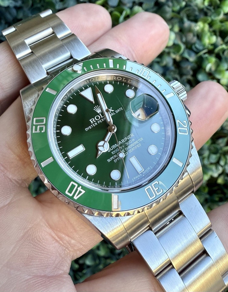 Rolex Submariner 116610LV Oyster Green Dial “Hulk” Watch 40mm Scratched ...