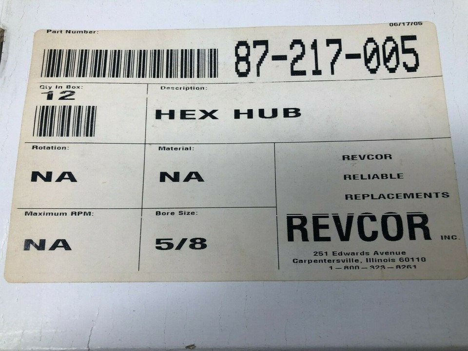 Revcor 87-217-005 Hex Hub Round Fan Hub 5/8" Bore | eBay
