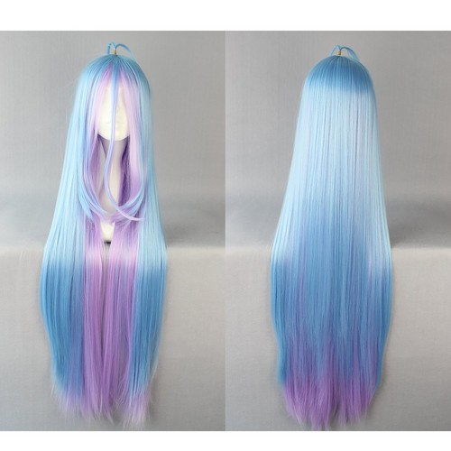 Item of 1 Women Breathable Hair Wigs 41" Blue Pink Wigs with Wig Cap | eBay