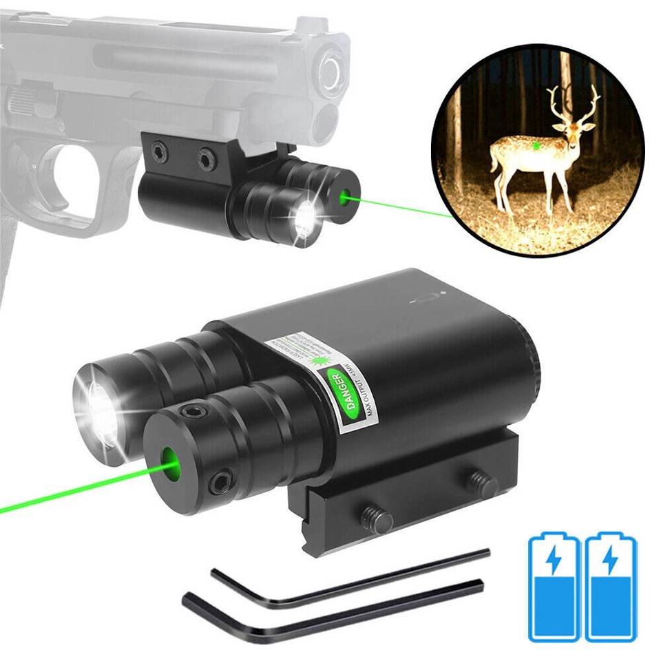 Tactical Flashlight & Red/Green/Blue Laser Sight Combo For Picatinny ...